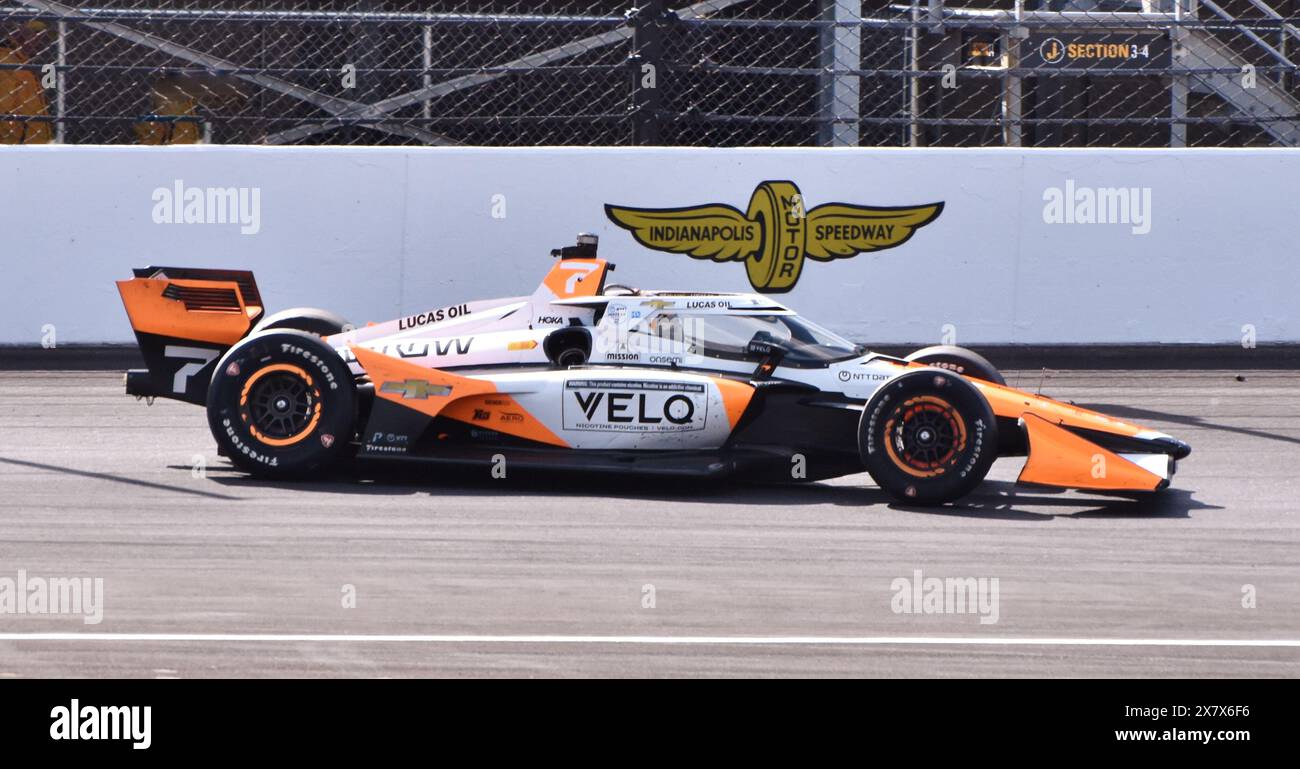 IndyCar driver Alexander Rossi competing in the Indianapolis Grand Prix ...