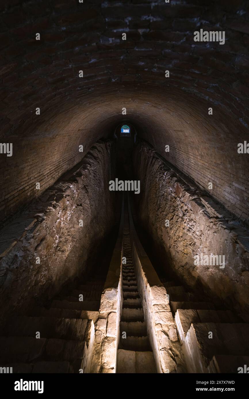 Inside Ulugbek observatory in Samarkand, Uzbekistan. Background Stock ...