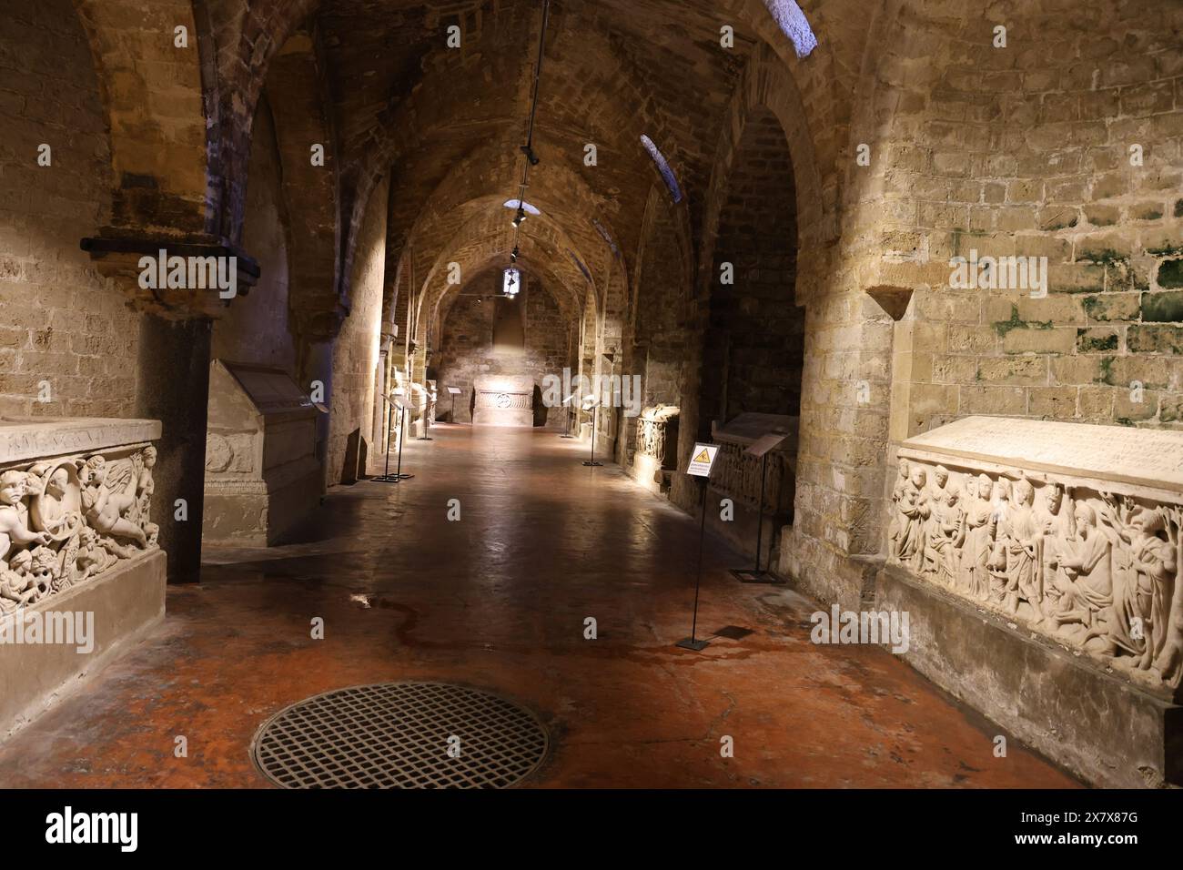 The crypt area in the Cathedral of Palermo in Sicily Italy Stock Photo ...