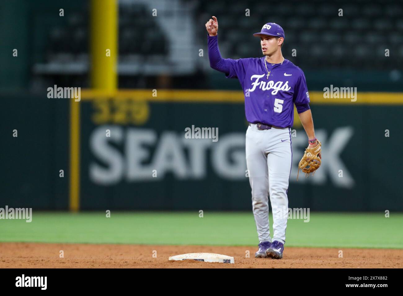 Arlington, Texas, USA. 21st May, 2024. TCU shortstop ANTHONY SILVA (5 ...