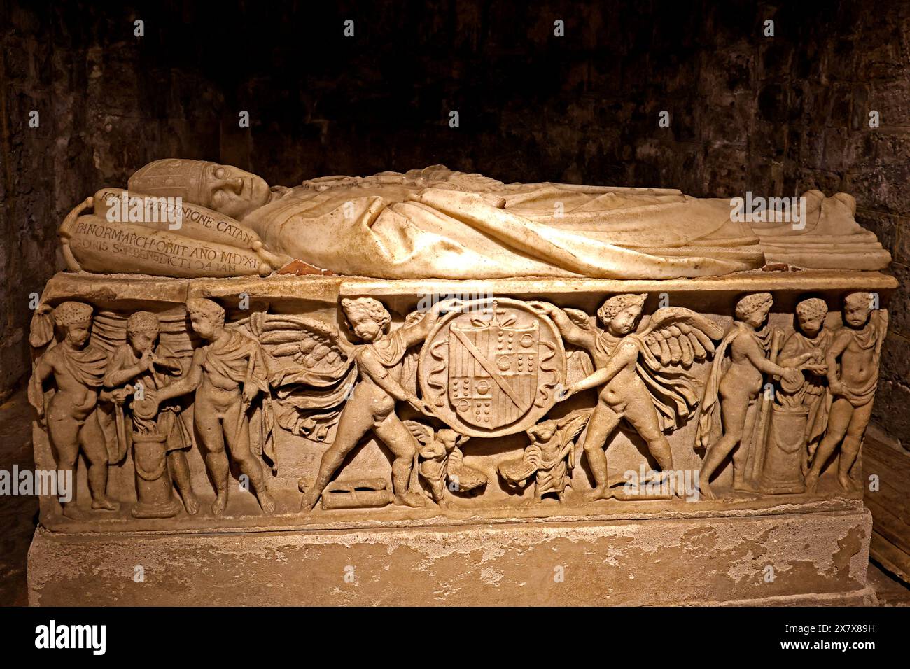 One of the many crypts in the Cathedral of Palermo in Sicily Italy ...