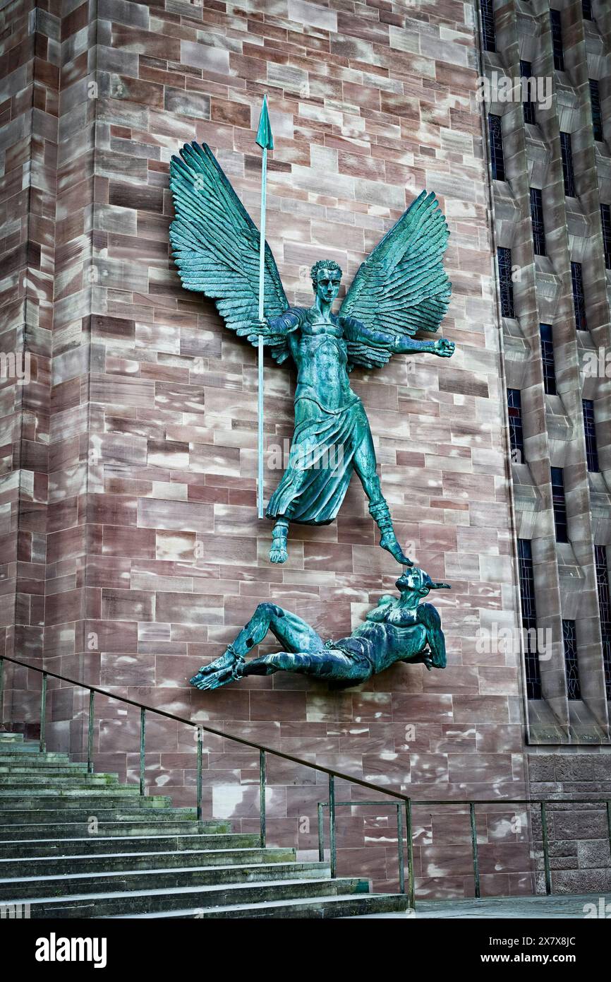 Jacob Epstein’s bronze figures of Archangel Michael vanquishing the ...