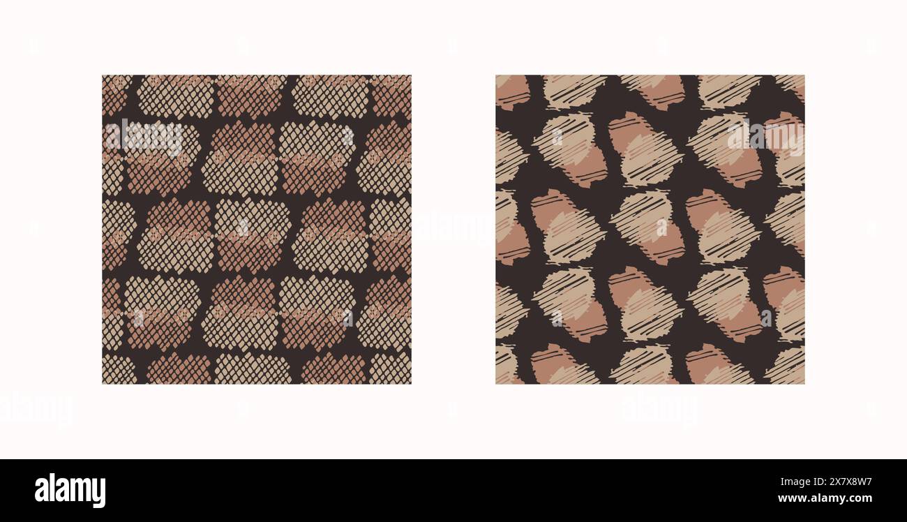 Tribal ethnic camouflage abstract pattern set design in fall color ...