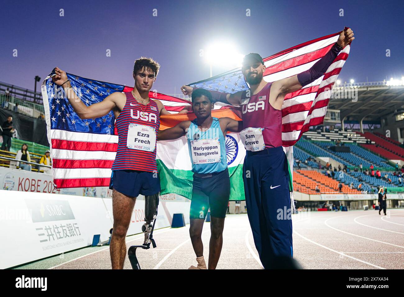 Hyogo, Japan. 21st May, 2024. (L-R) Ezra FRECH (USA), Mariyappan ...