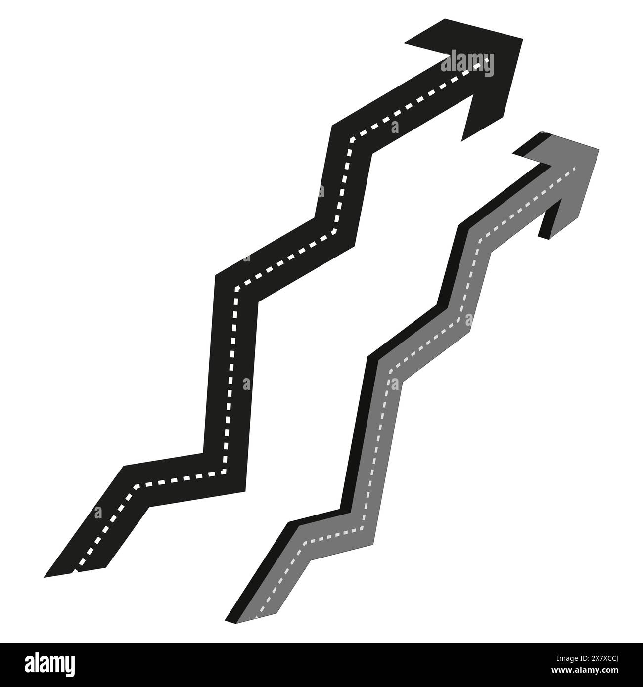 Diverging Arrows Design Black And White Directional Concept Vector Abstract Paths Stock Vector