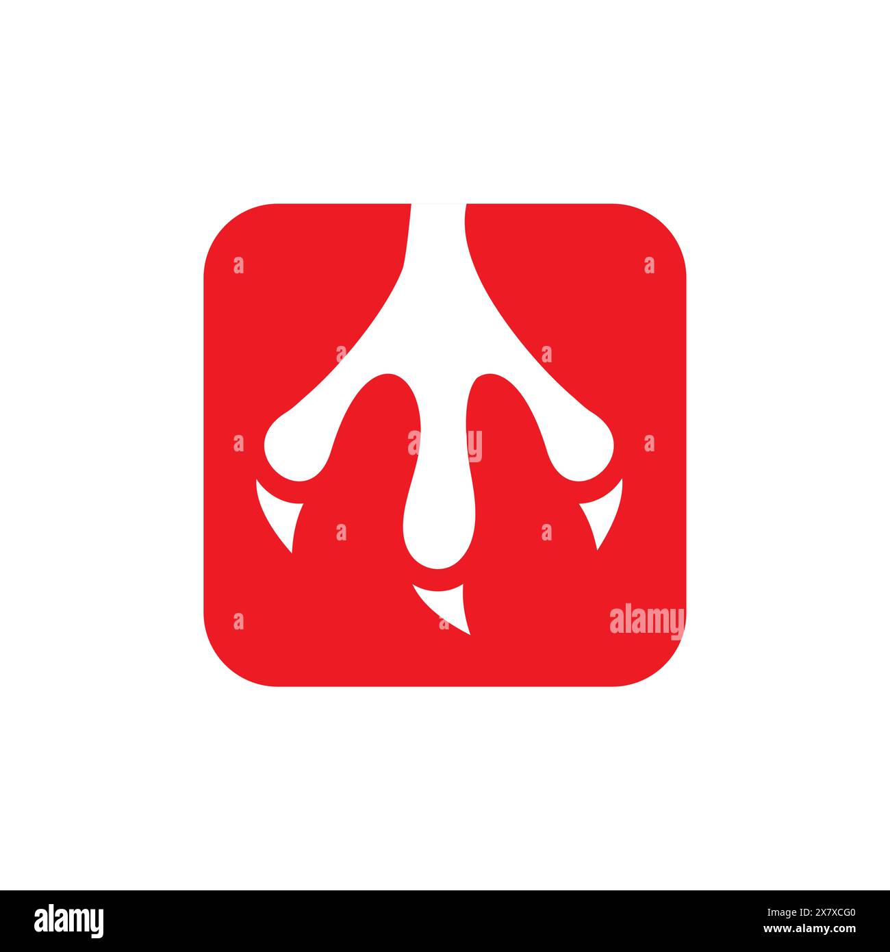 Square with chicken or bird paw. Icon, logo design Stock Vector Image ...
