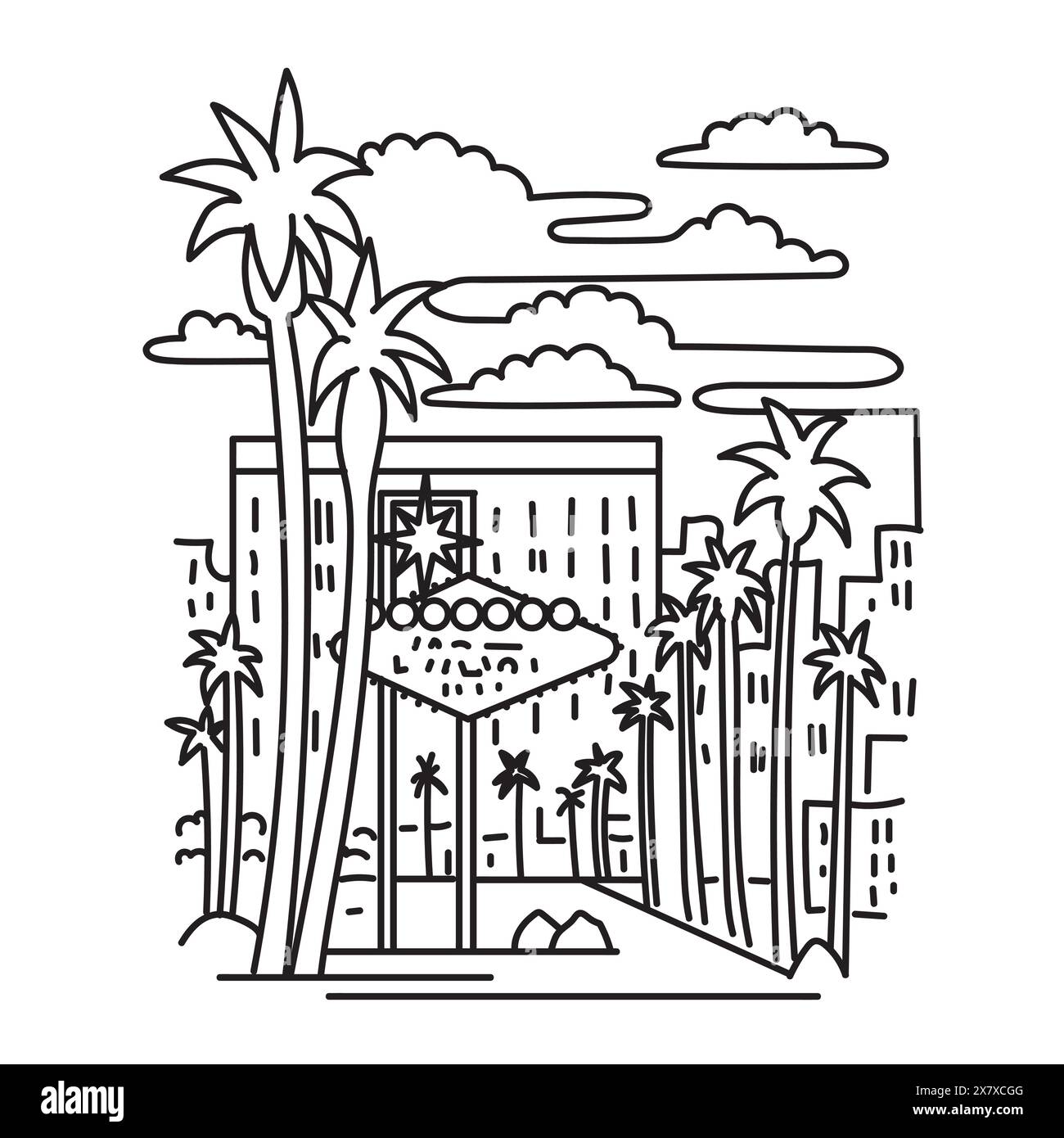 Vegas Strip View Stock Vector Images Alamy