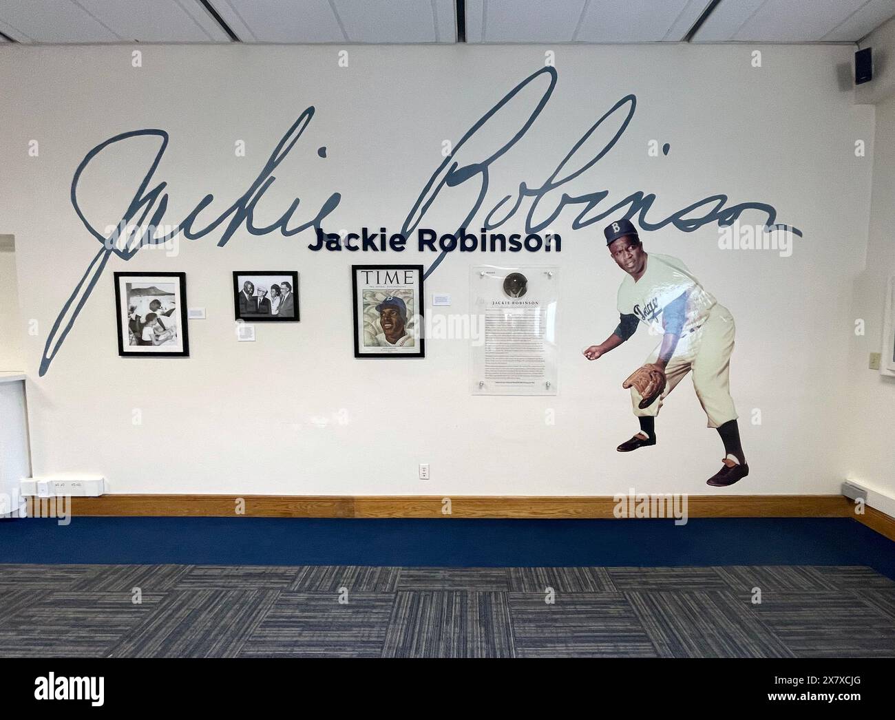 Wall commemorating Jackie Robinson at the Dodgertown; Spring Training ...