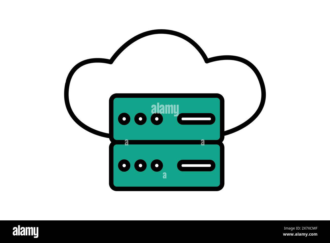cloud server icon. icon related to information technology. flat line ...