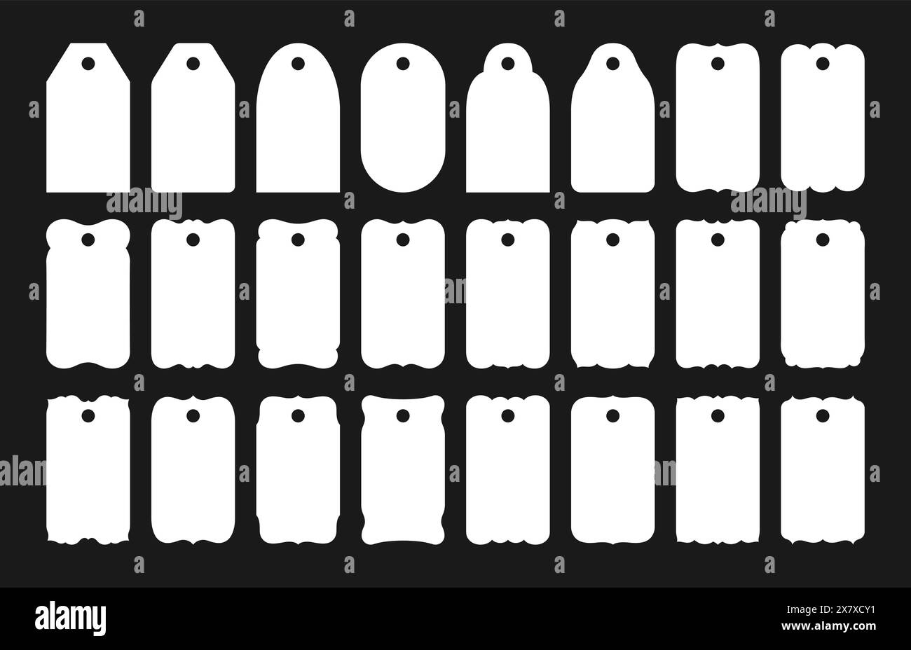 Price or gift tags vintage set. Empty template paper labels. Blank ...