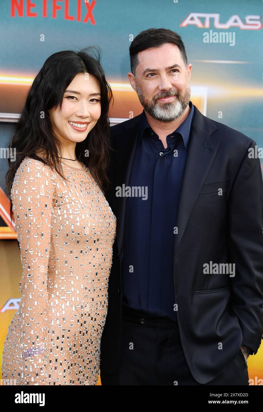HOLLYWOOD, CALIFORNIA - MAY 20: Brad Peyton (R) and guest attend the Premiere For Netflix's ...