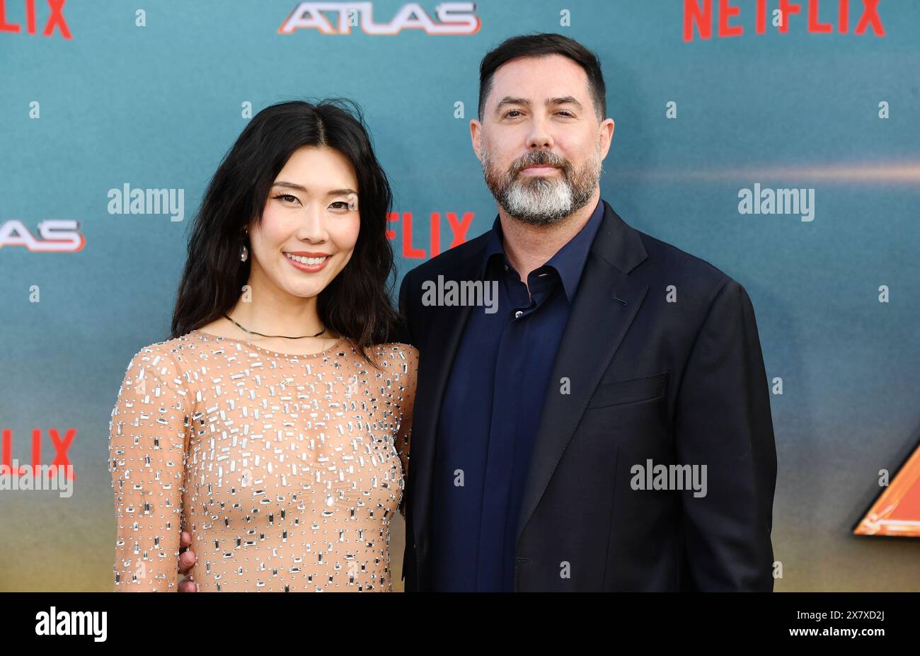 HOLLYWOOD, CALIFORNIA - MAY 20: Brad Peyton (R) and guest attend the Premiere For Netflix's ...