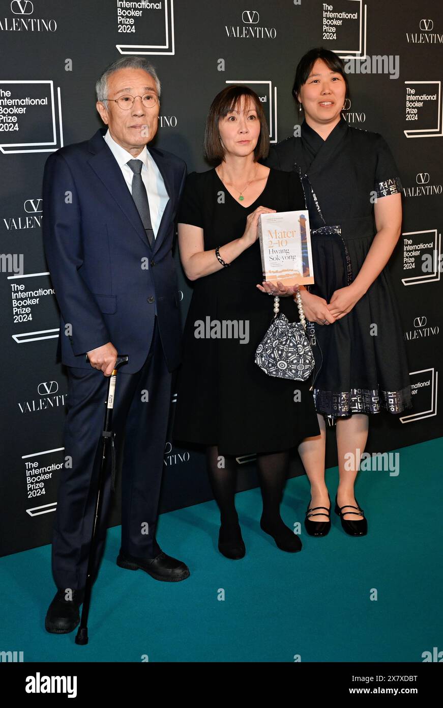 LONDON, ENGLAND - MAY 21 2024: Author Hwang Sok-yong, Translator Sora ...
