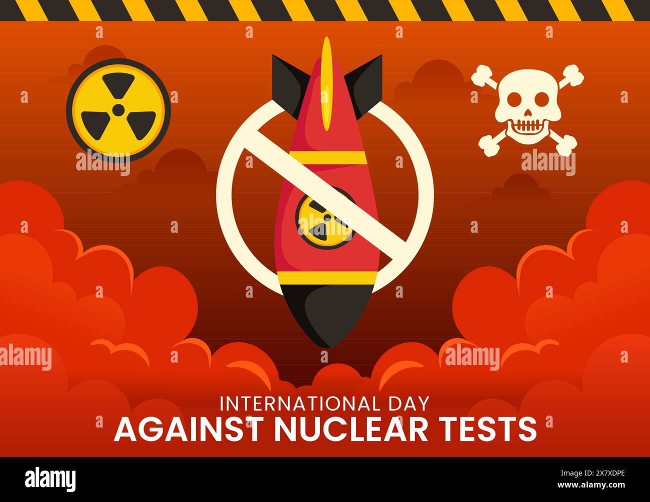 International Day Against Nuclear Tests Vector Illustration for August ...