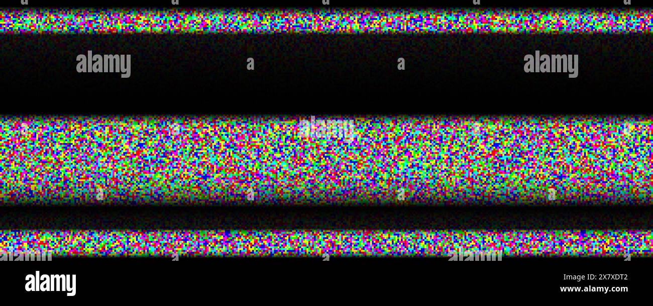 TV static noise background. Glitched pixelated screen texture. VHS ...
