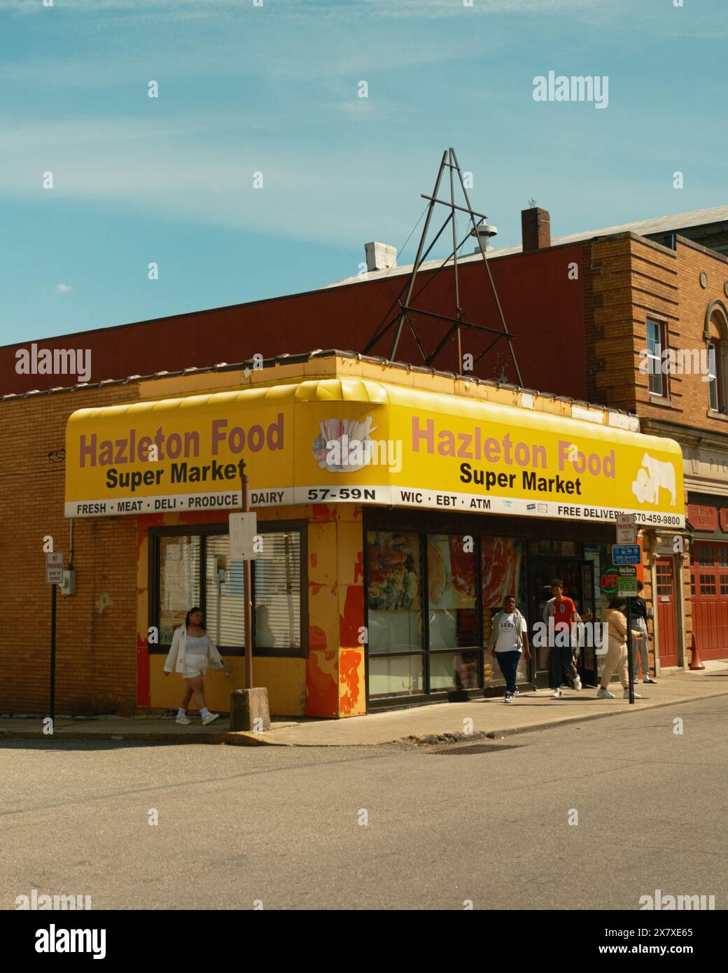 Hazleton Food Supermarket vintage sign, Hazleton, Pennsylvania Stock ...