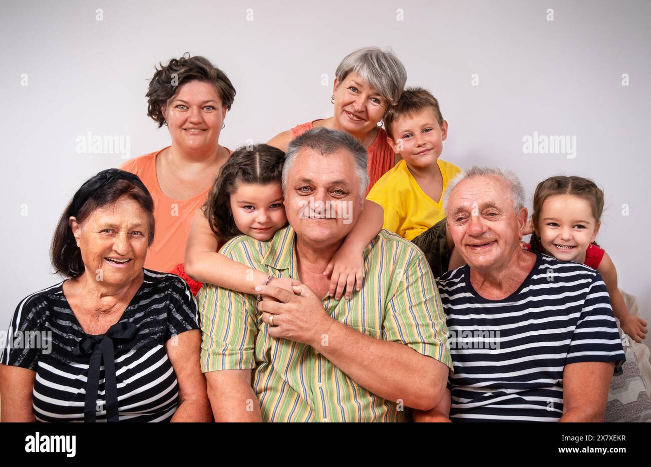 Portrait big family on hi-res stock photography and images - Alamy