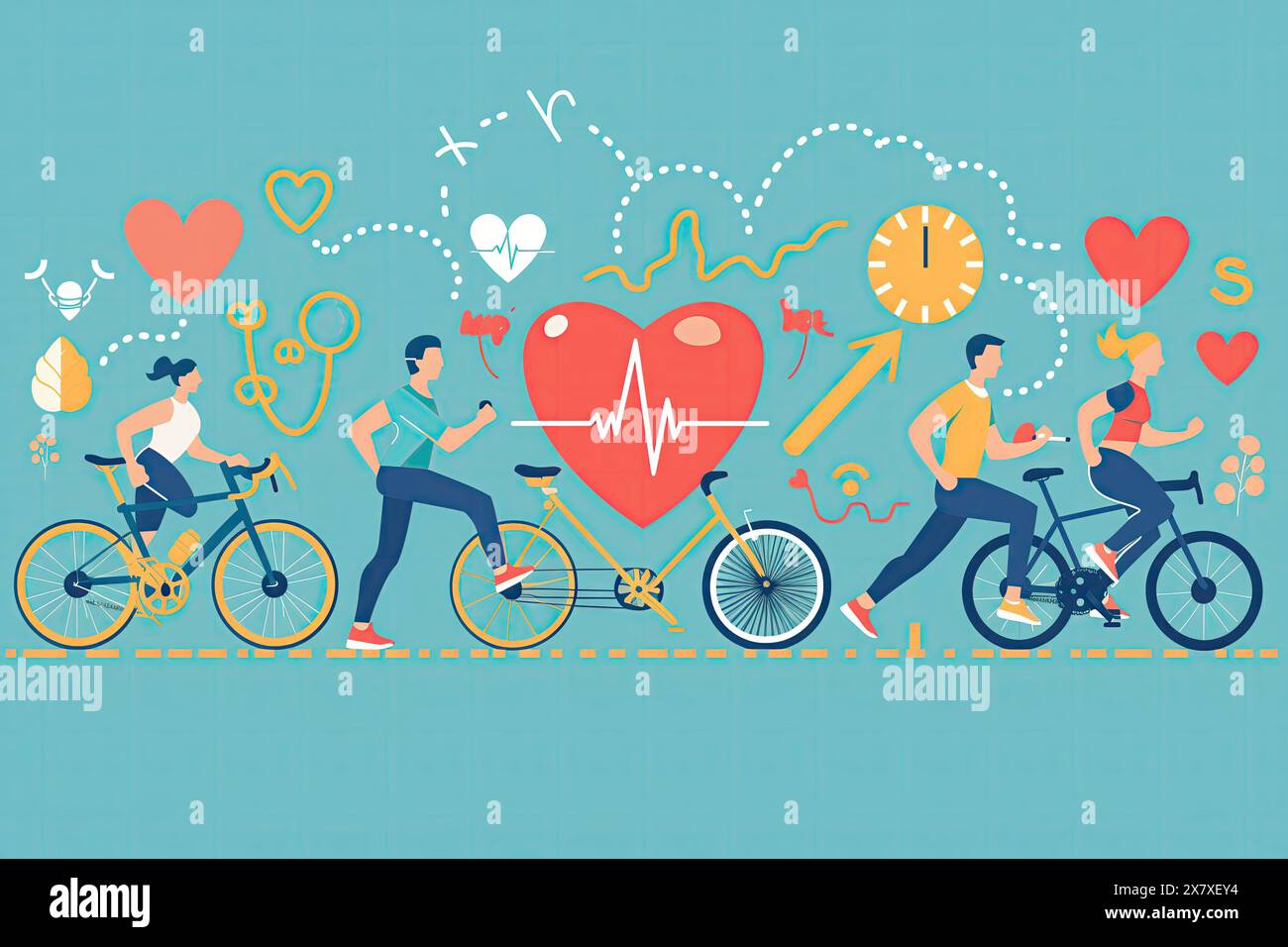 Benefits of Cardiovascular Exercise on Heart Health Symbolism Stock ...