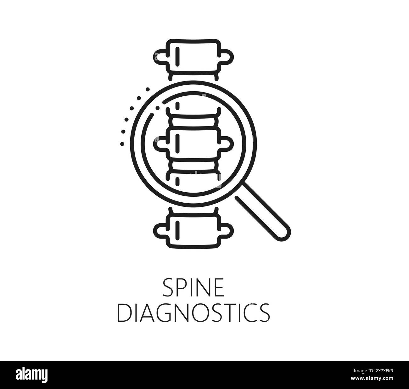 Chiropractic medicine line icon of spine diagnostics for back ...