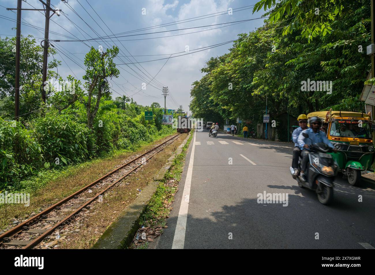 Darjeeling,West Bengal,India - 10th August 2023 : Narrow gauge railway ...