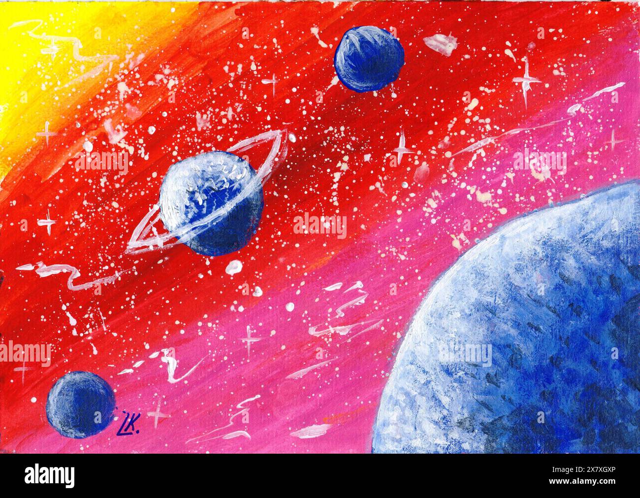 Cosmic space and stars, color cosmic abstract art image Stock Photo - Alamy