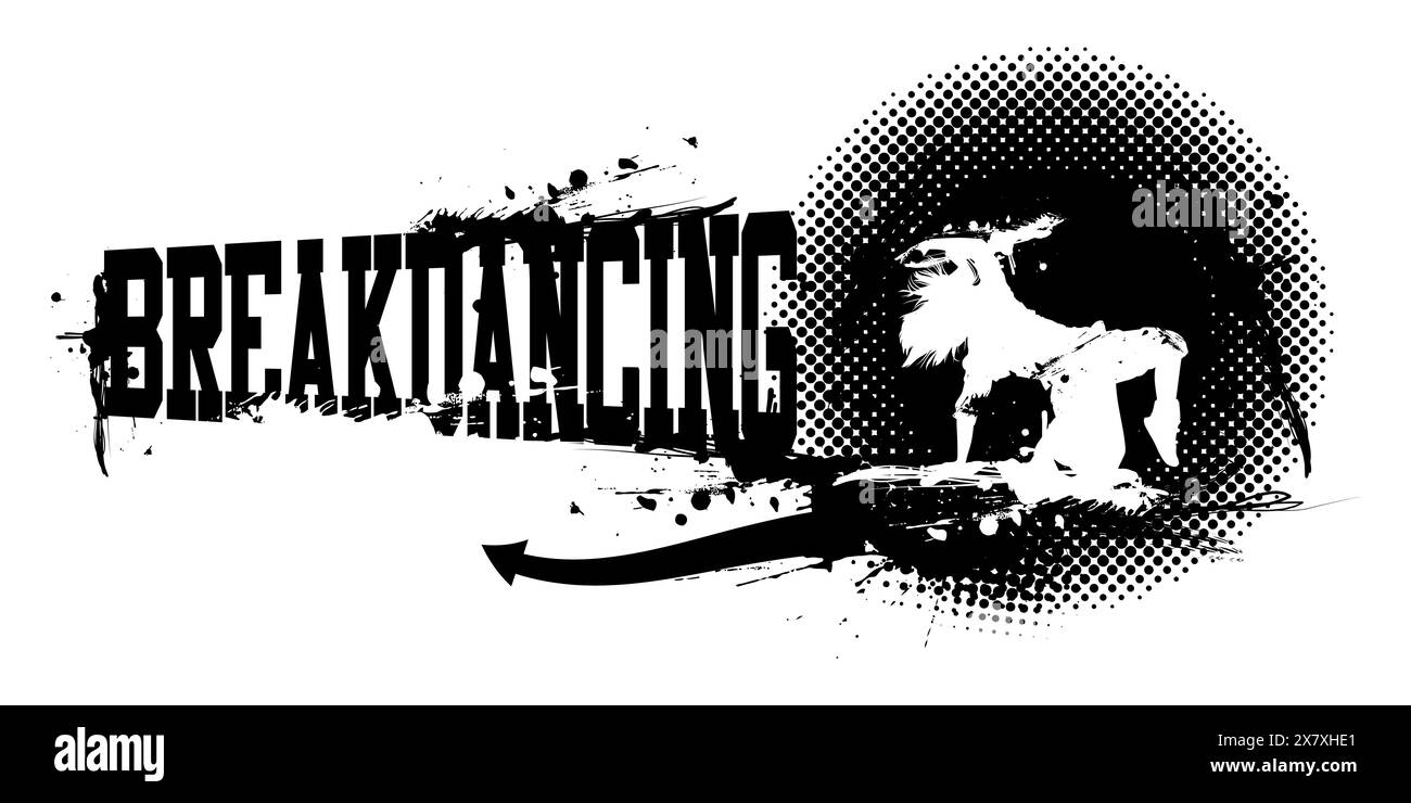 A vector illustration of Female Breakdancing Banner Stock Vector Image ...