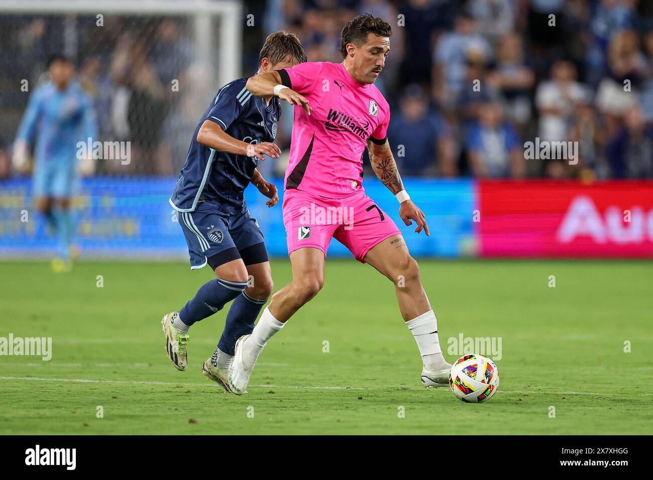 Kansas City, KS, USA. 21st May, 2024. FC Tulsa forward Diogo Pacheco ...