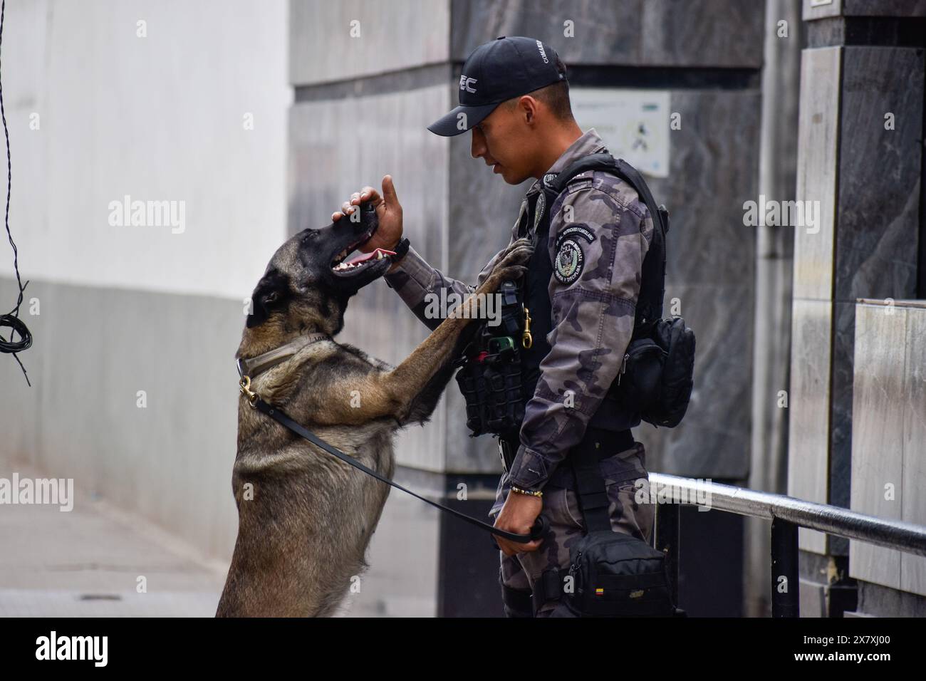 Bogota, Colombia. 17th May, 2024. Prison guards patrol the perimeters ...