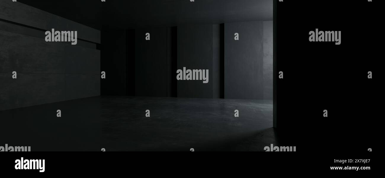 minimalist dark abstract interior design. Underground Studio, Hallway ...