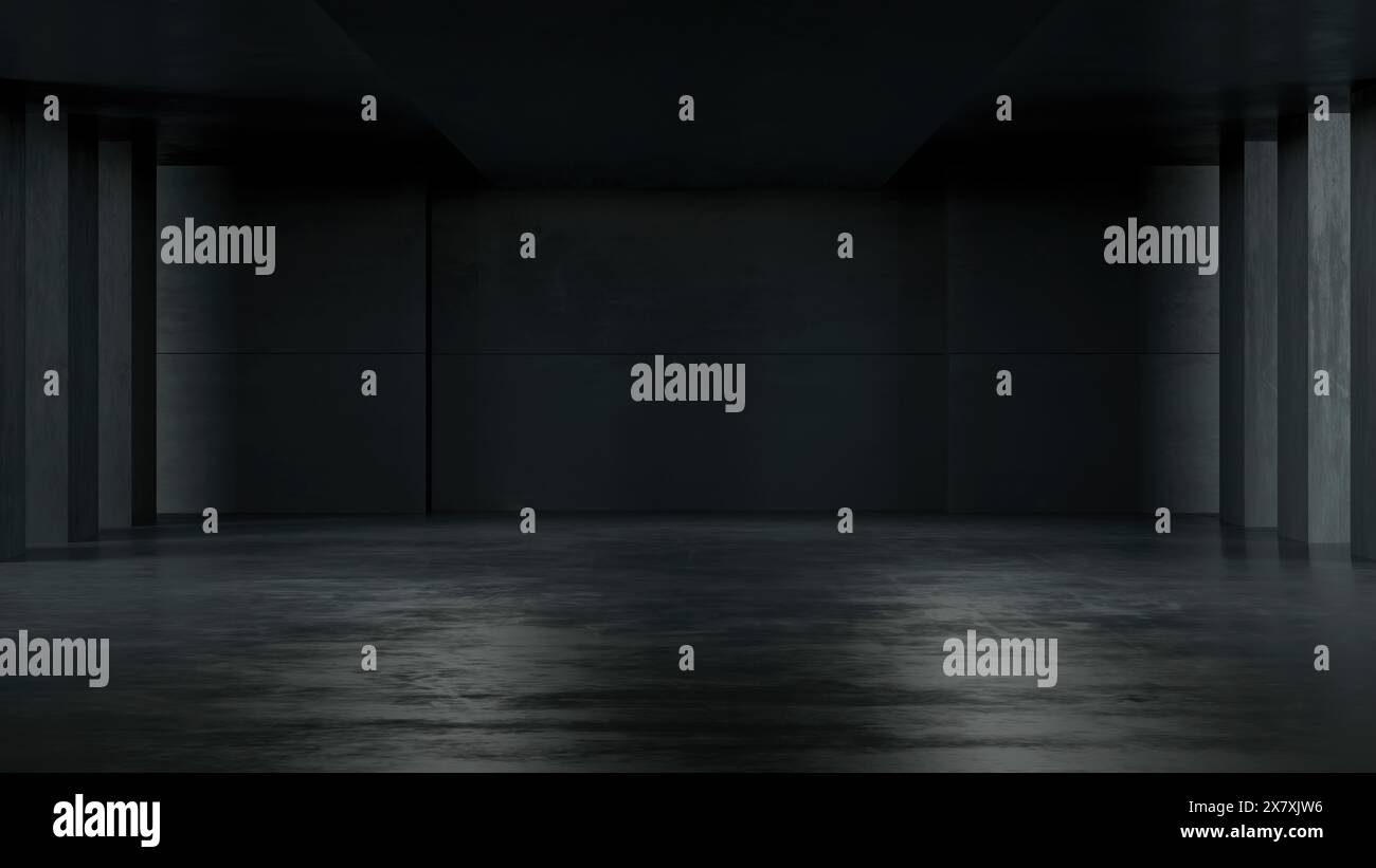 minimalist dark abstract interior design. Underground Studio, Hallway ...