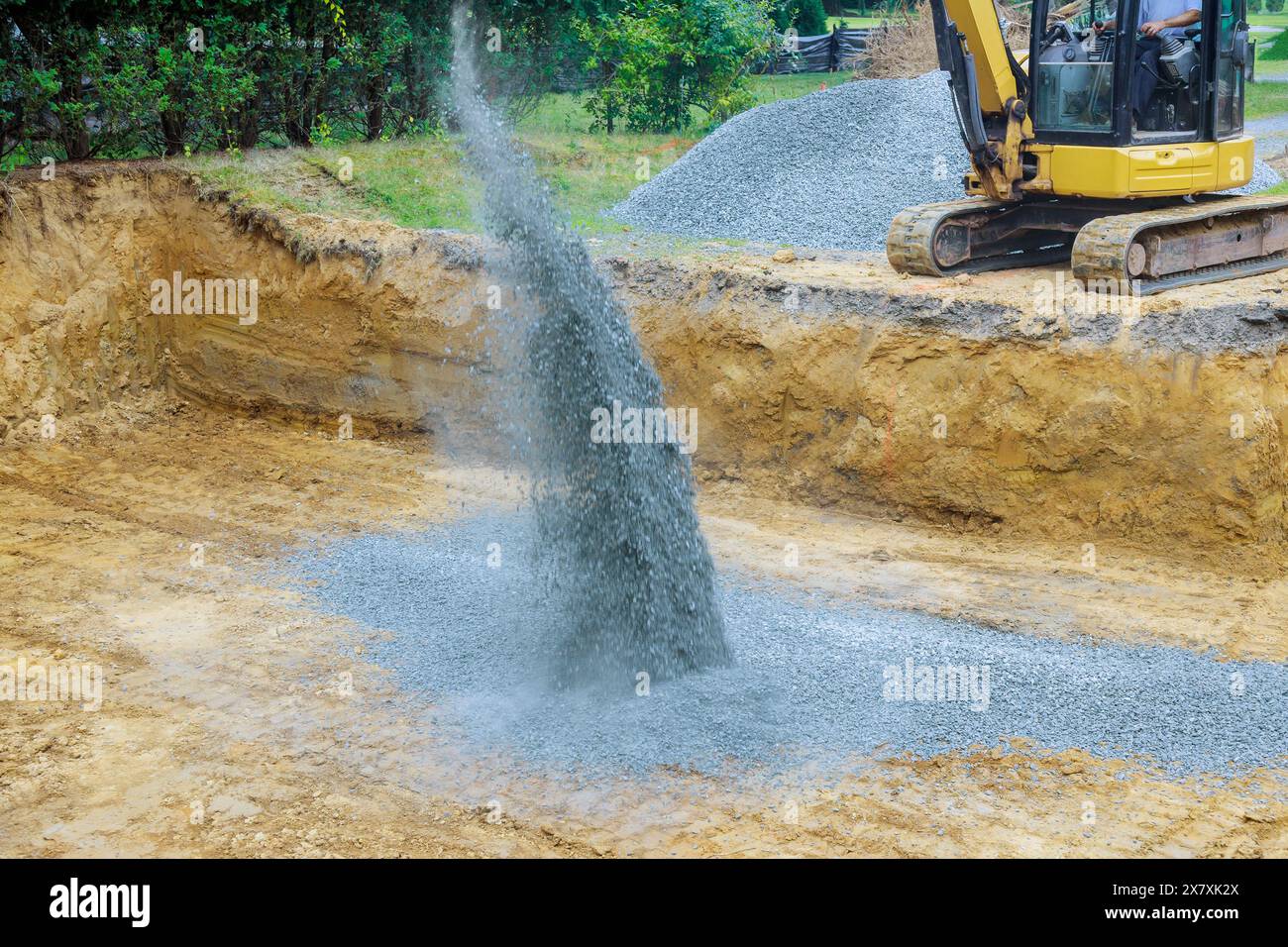 An excavator is to fill irregularities in excavations with granite ...