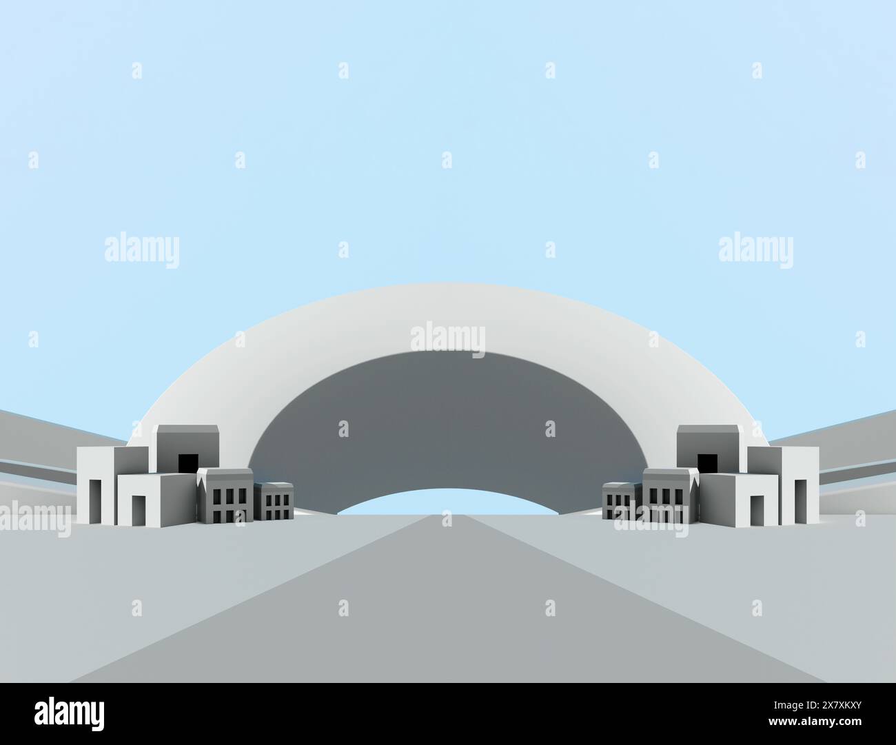 A vibrant scene showcasing modern minimalist architecture with ...