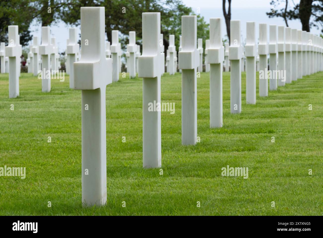 American cemetery at Normandy area. WWII memorial Stock Photo - Alamy