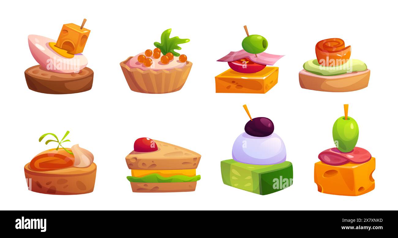 Buffet finger food appetizer - canape and sandwich, bruschetta and ...