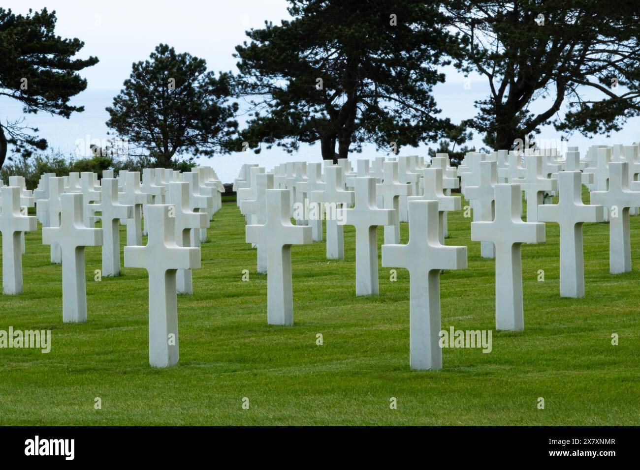 American cemetery at Normandy area. WWII memorial Stock Photo - Alamy