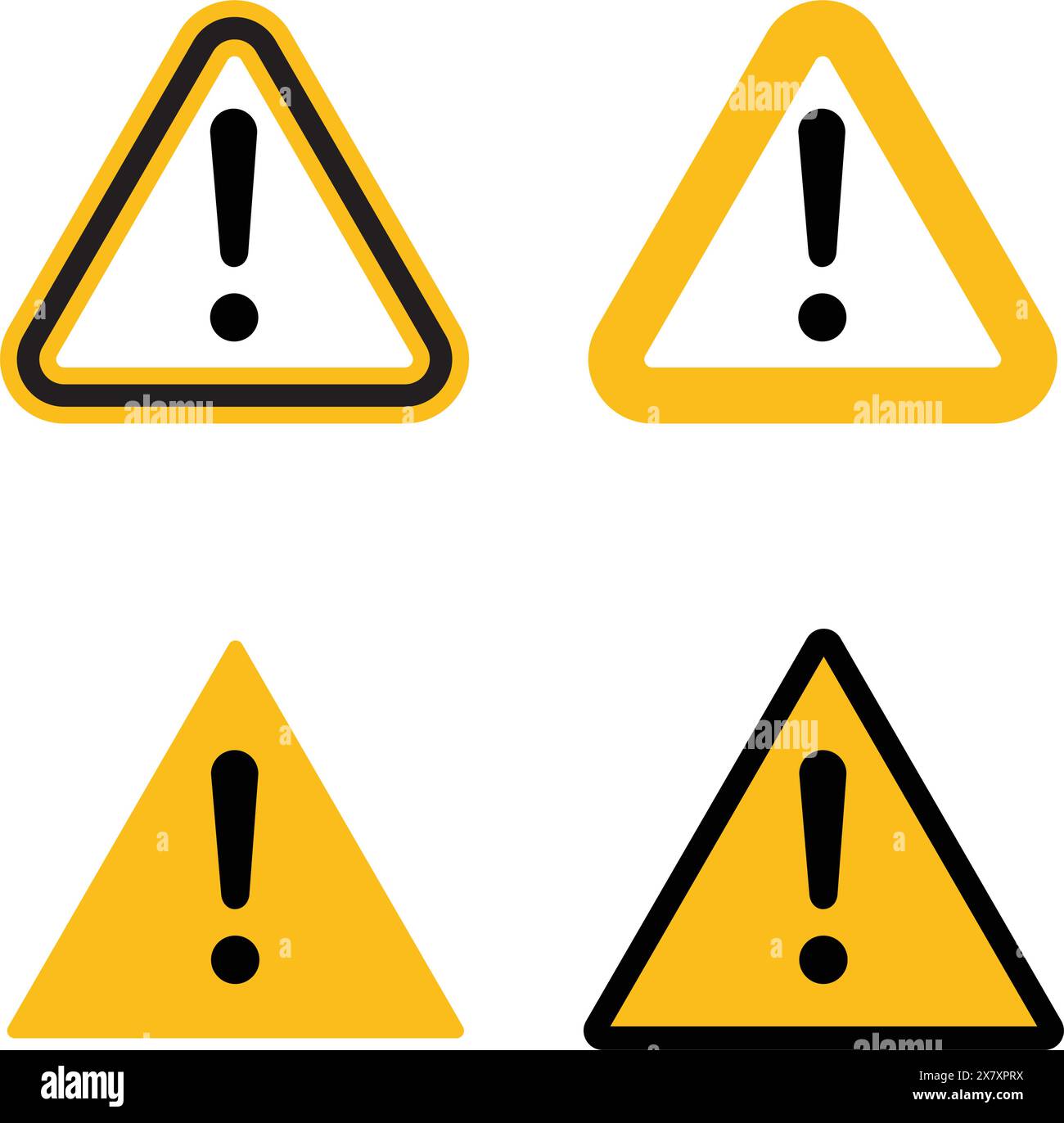 Danger and warning triangle with exclamation mark. Hazard warning ...