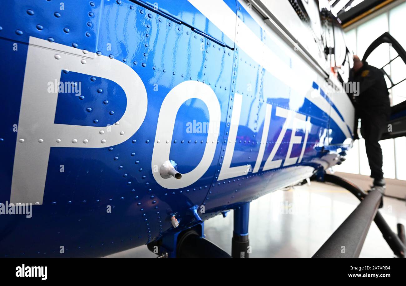 Stuttgart, Germany. 21st May, 2024. The word police is attached to a ...