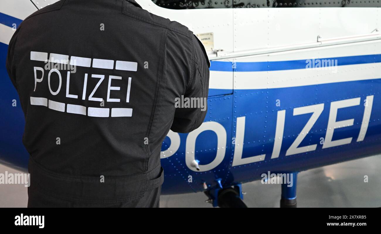 Stuttgart, Germany. 21st May, 2024. The word police is attached to a ...