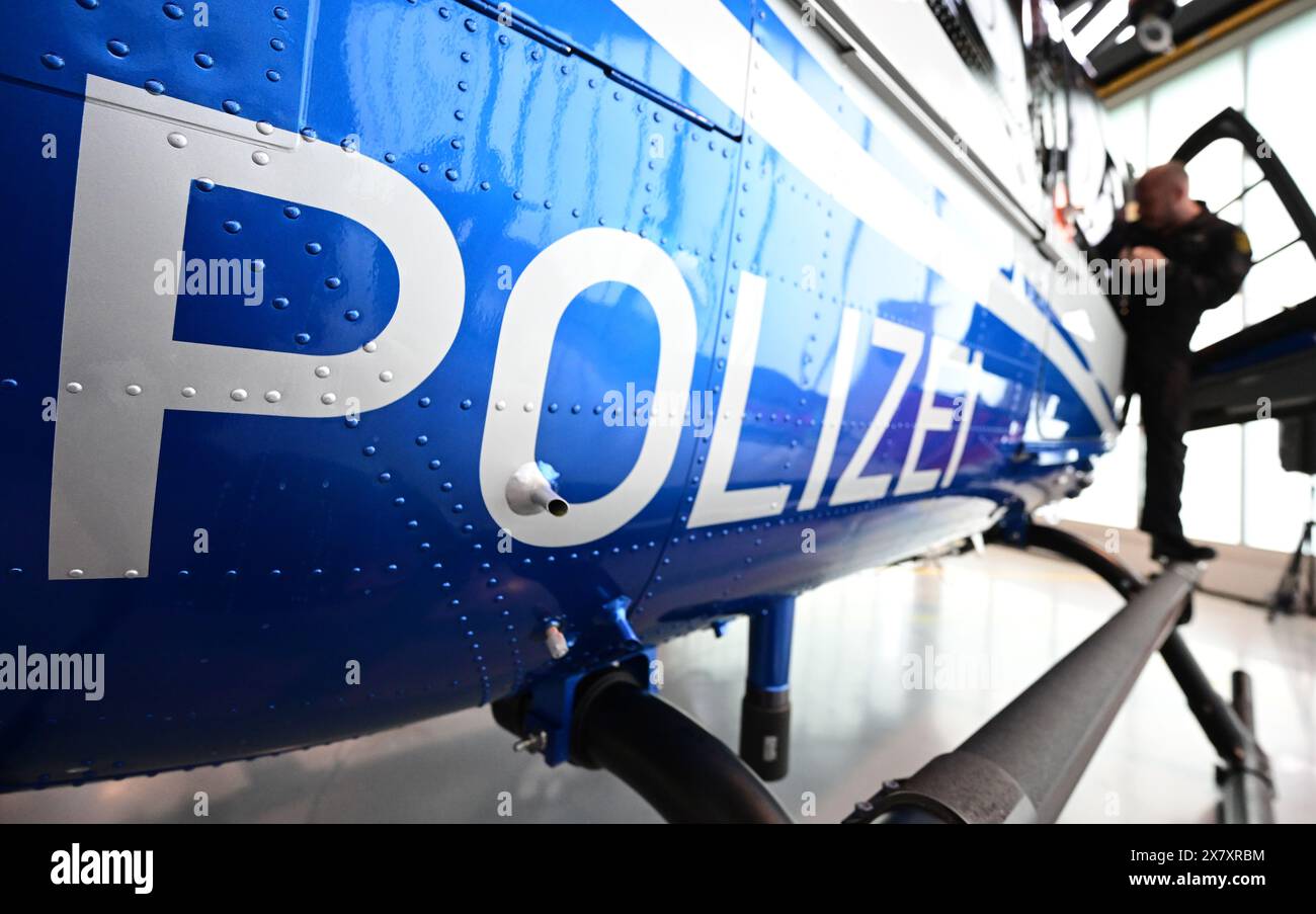 Stuttgart, Germany. 21st May, 2024. The word police is attached to a ...