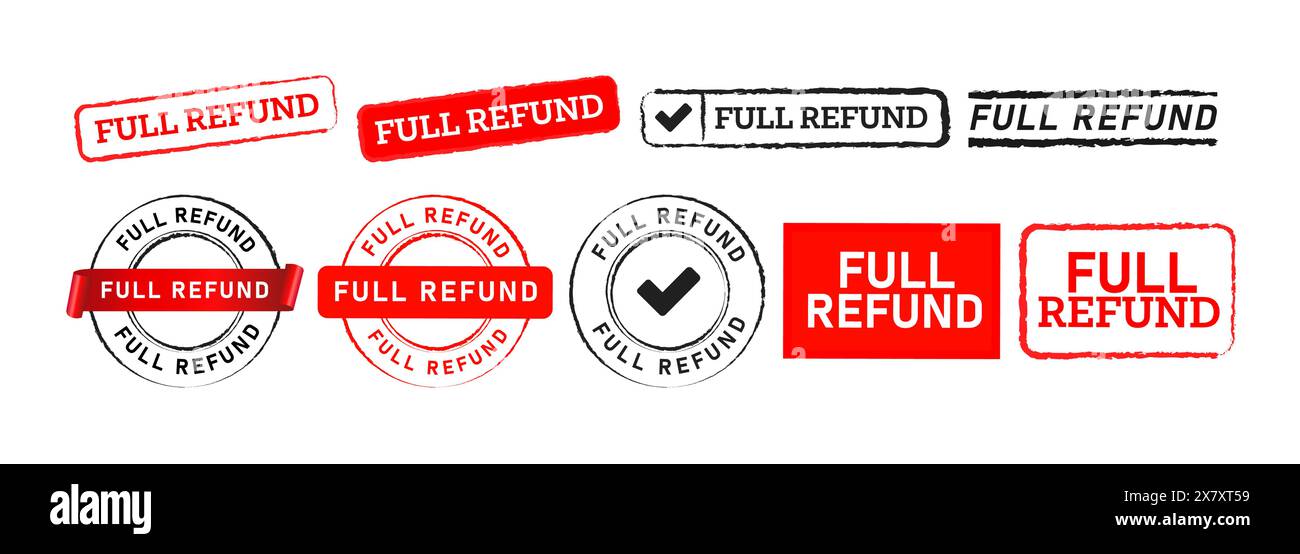 square and circle rubber stamp label sticker for return money refinance ...