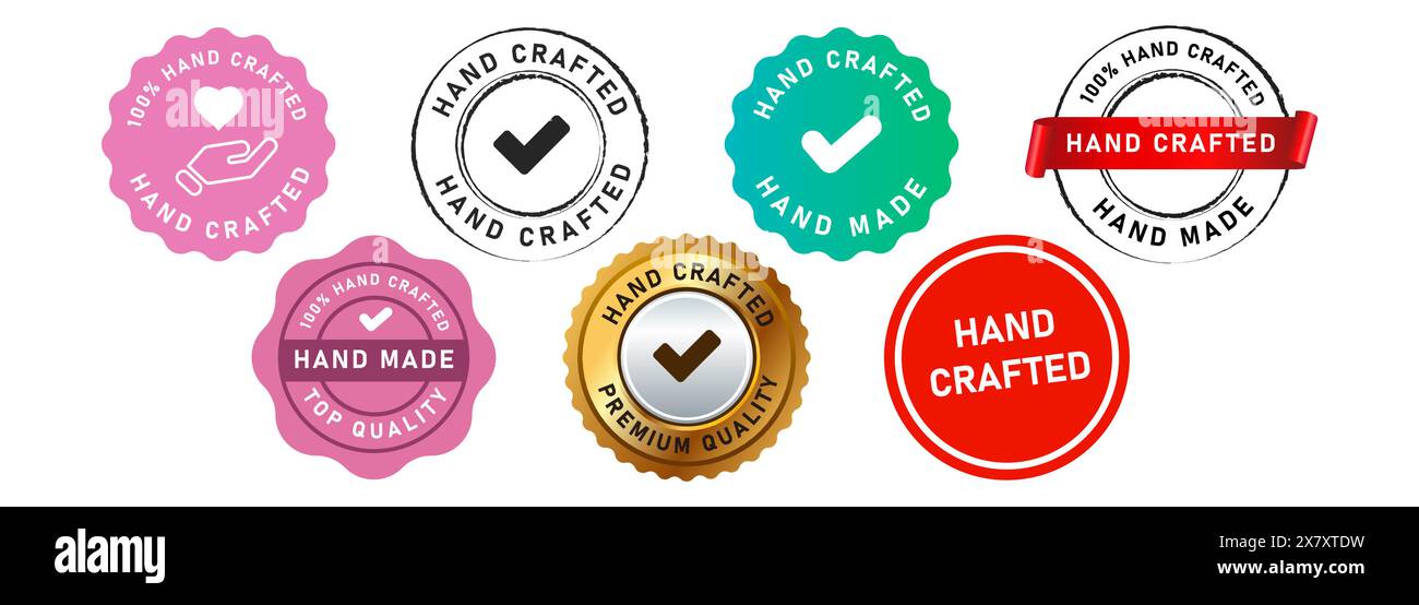 Hand crafted stamp sign hi-res stock photography and images - Alamy