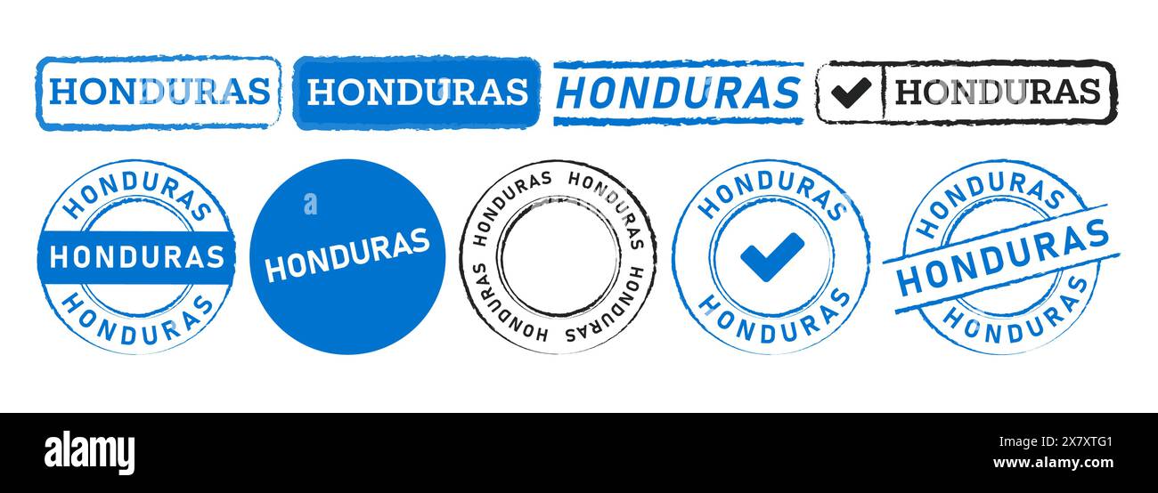 honduras rectangle and circle stamp label sticker sign for country ...