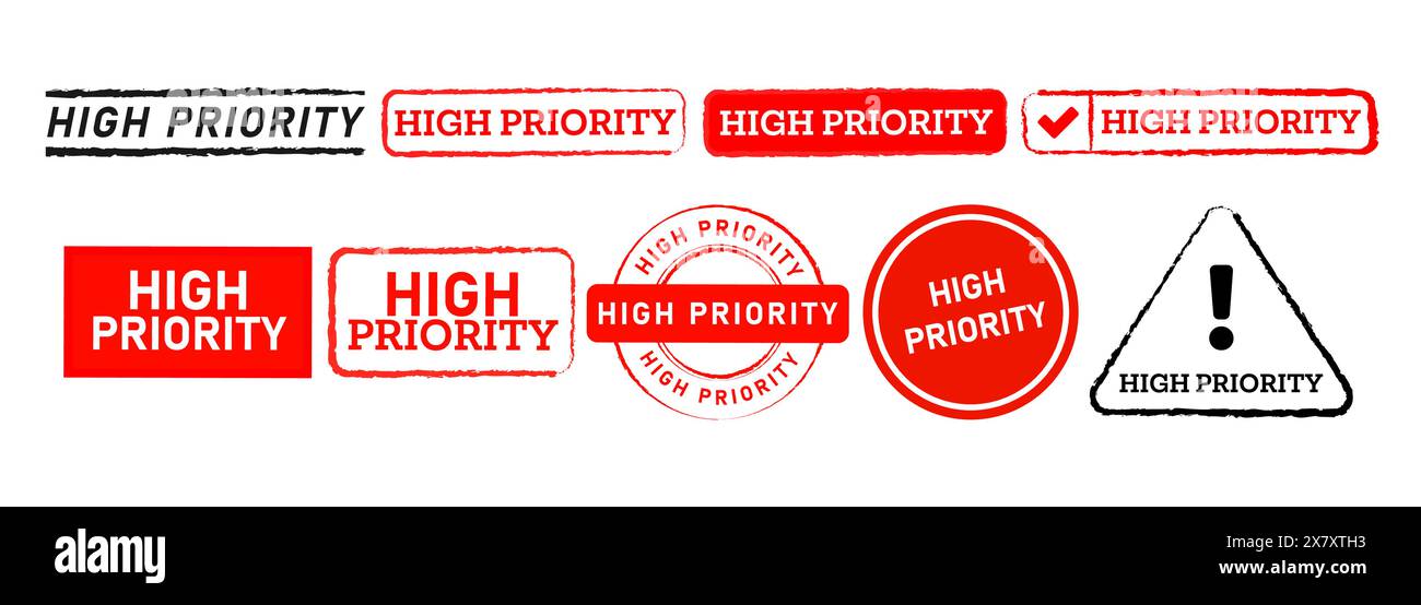 circle and circle rubber stamp sign for prioritize urgent important ...