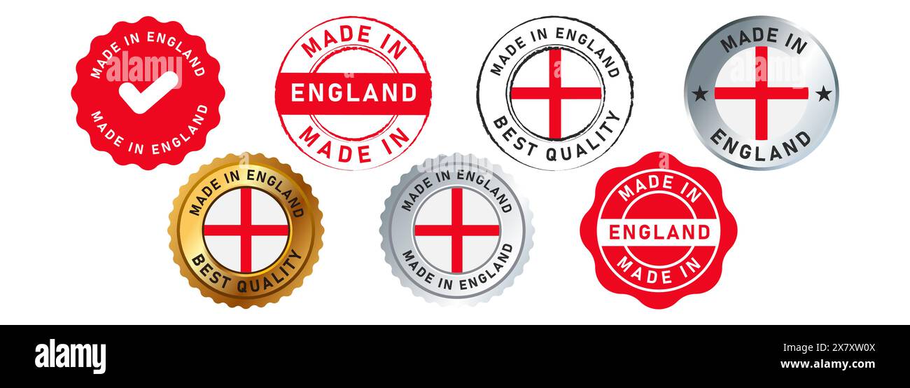 made in england circle stamp and seal badge label sticker for quality ...