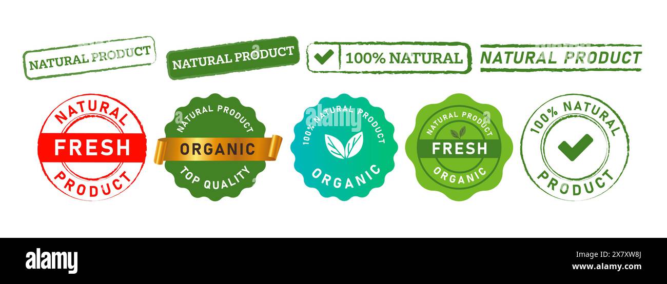 circle and rectangle stamp natural product label sticker sign for ...
