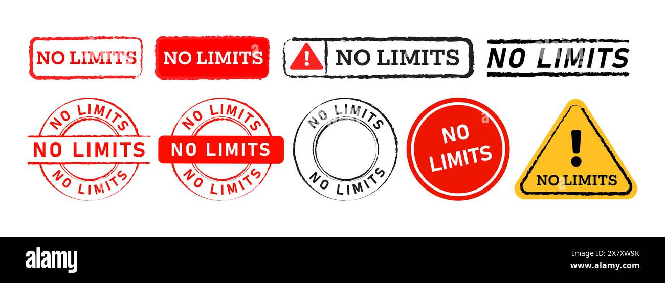 rubber stamp no limits label sticker sign for unlimited quote ...