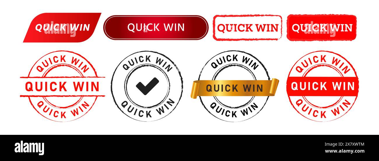 Quick win square stamp hi-res stock photography and images - Alamy