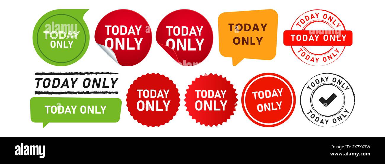 stamp speech bubble and label sticker today only sign for offer ...