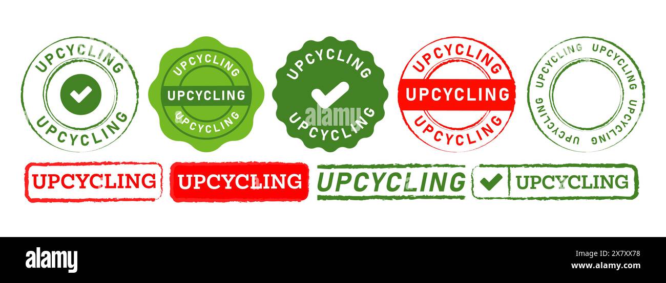 rectangle and circle stamp labels ticker upcycling sign for reusable ...