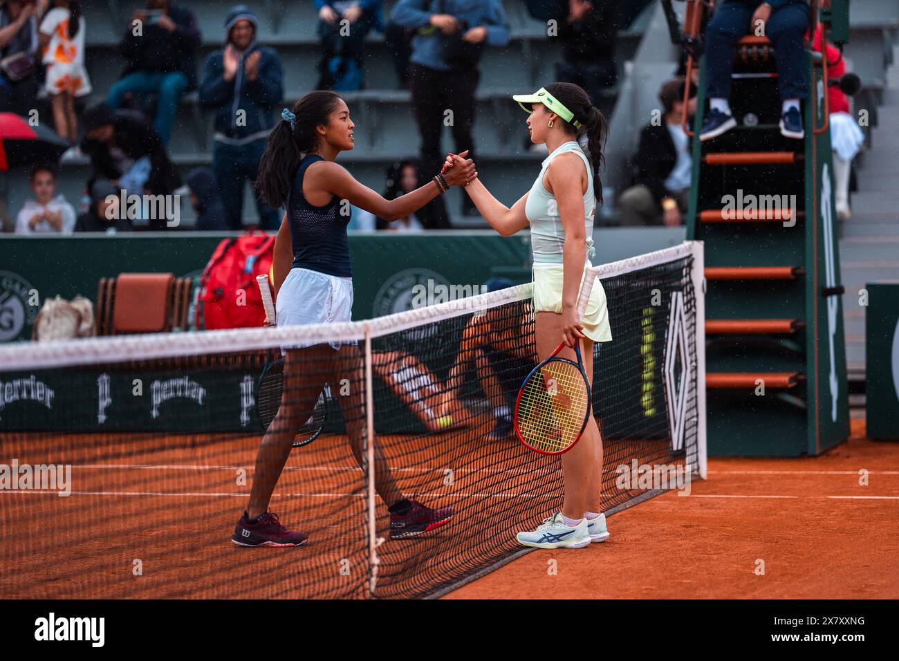 Tiantsoa RAKOTOMANGA RAJAONAH (FRA) and Eva LYS (DEU) during the Roland-Garros 2024, ATP and WTA ...